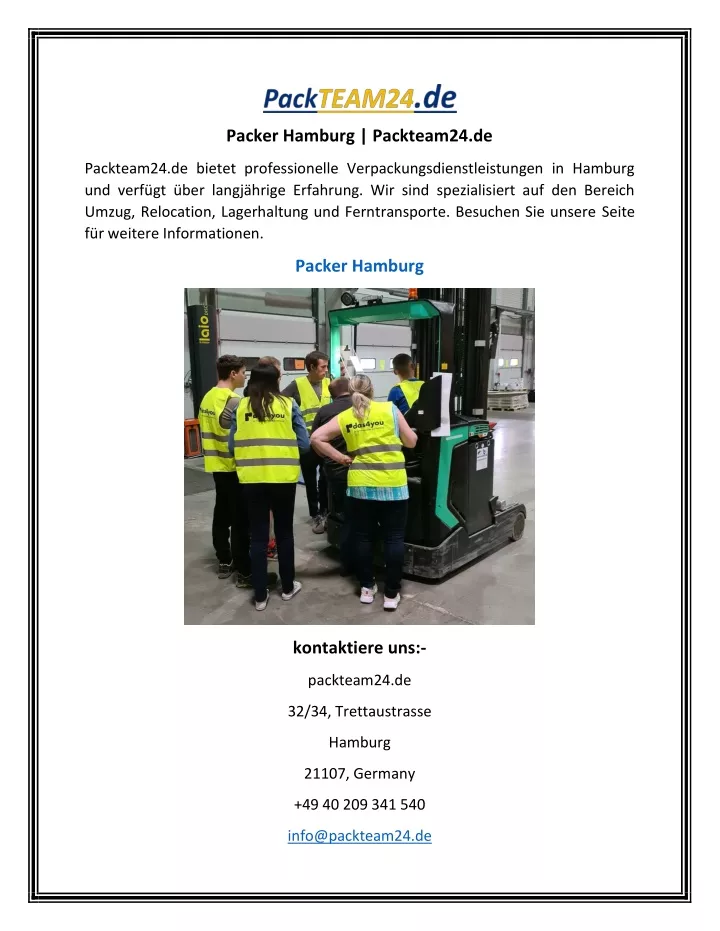 PPT - Packer Hamburg Packteam24.de PowerPoint Presentation, free ...