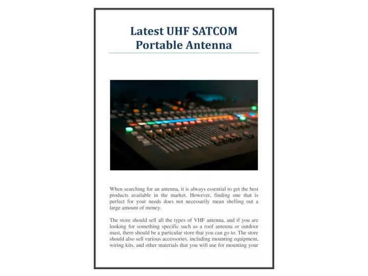 PPT - latest UHF SATCOM Portable Antenna PowerPoint Presentation, free ...