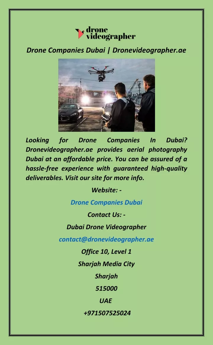 Ppt Drone Companies Dubai Dronevideographer Ae Powerpoint