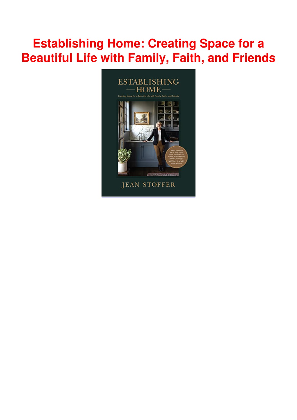 PPT - PDF/BOOK Establishing Home: Creating Space for a Beautiful Life ...