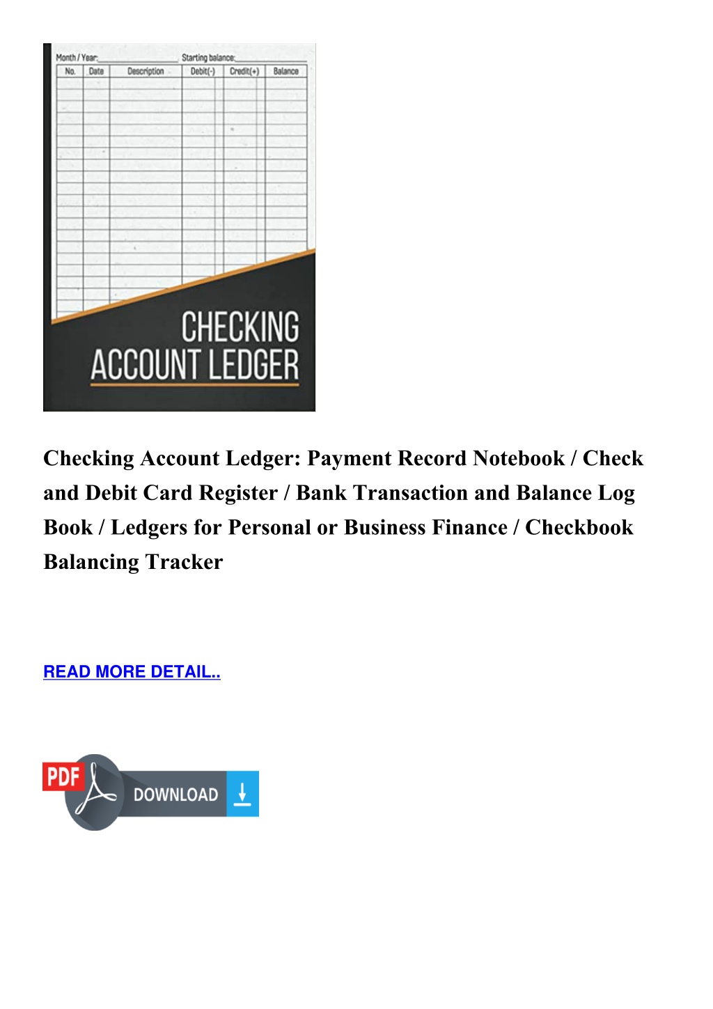 PPT - Checking Account Ledger Check and Debit Card Register 100 Pages 2 ...