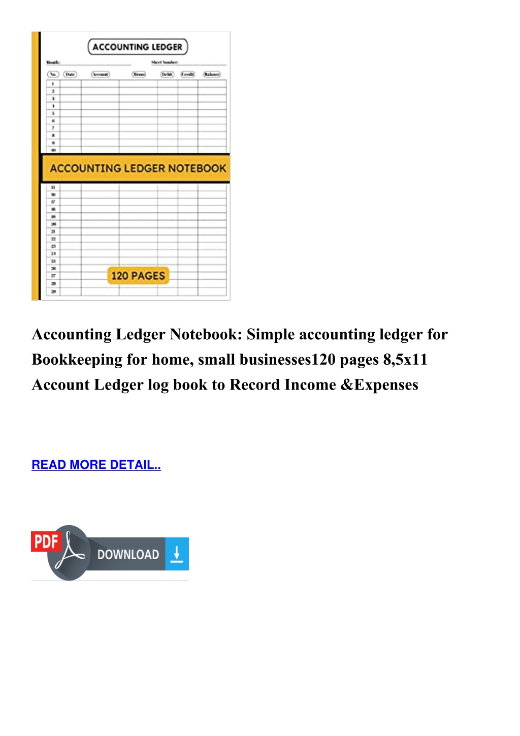 PPT - Income and Expenses Ledger Book Landscape Horizontal Accounting ...