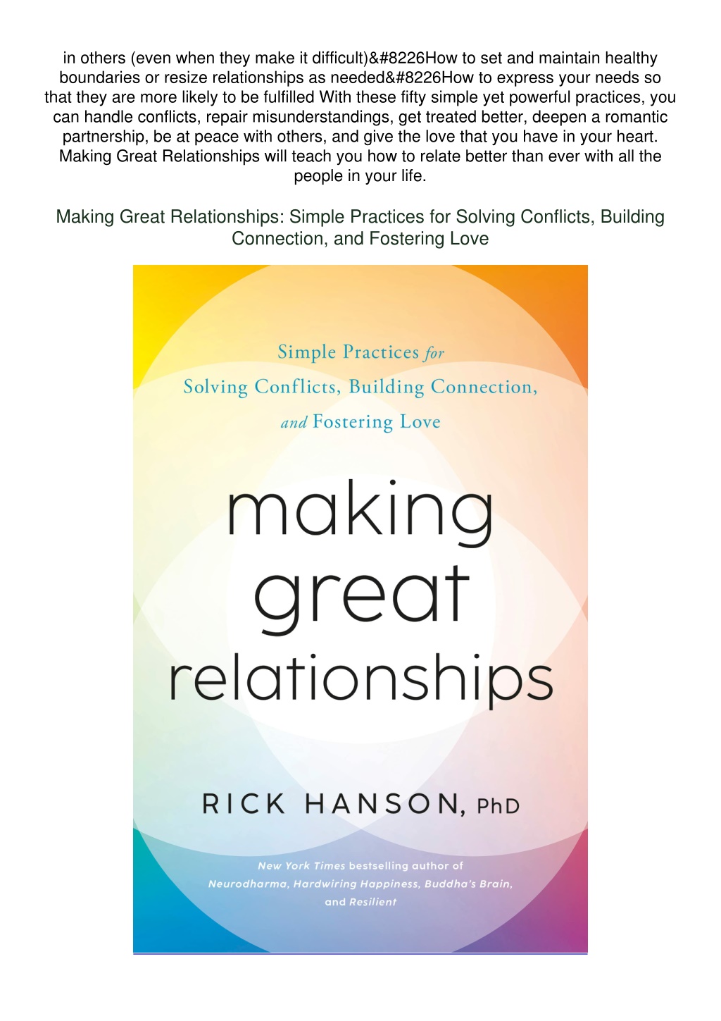 PPT - free read (pdF) Making Great Relationships: Simple Practices for ...