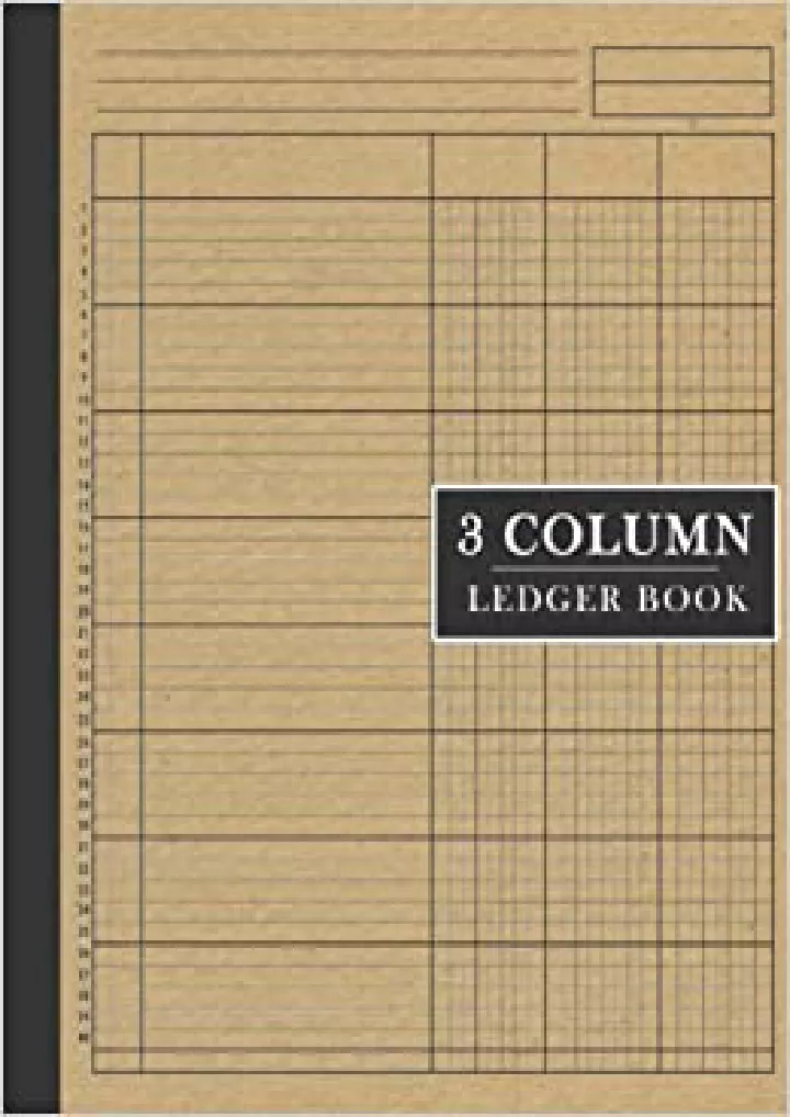 PPT - 3 Column Legder Book Simple Financial Accounting Log Notebook and ...