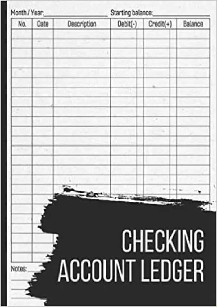 PPT - Checking Account Ledger Payment Record Notebook Check and Debit ...