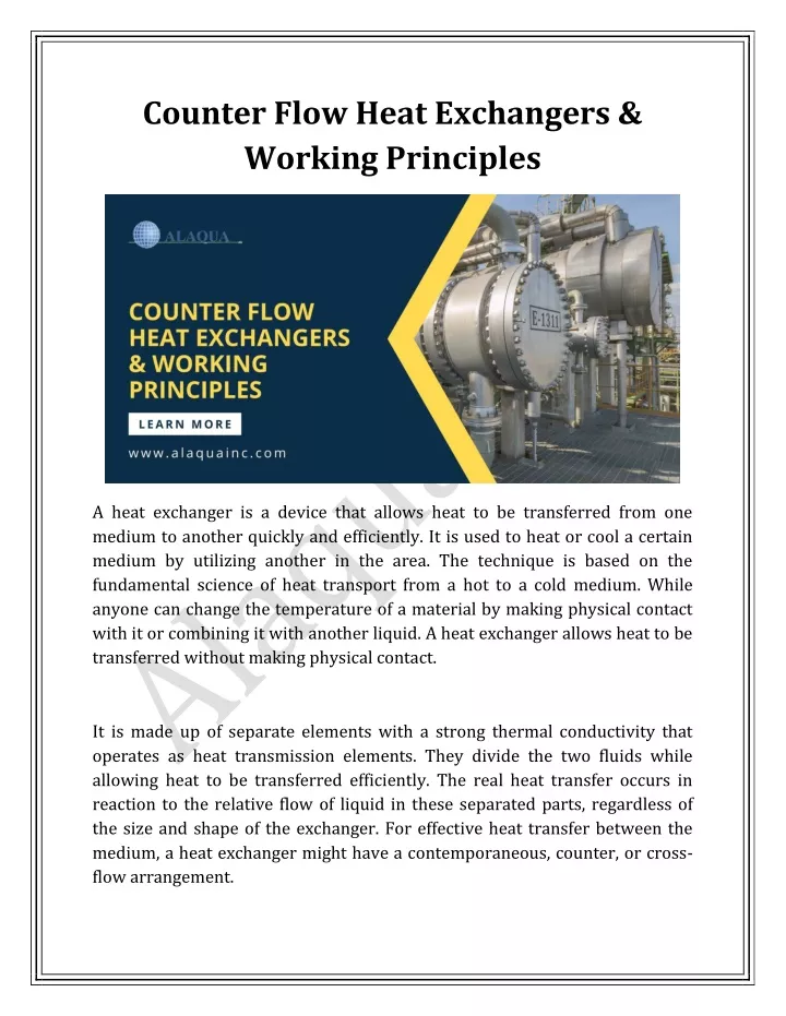 PPT - Counter Flow Heat Exchangers PowerPoint Presentation, free ...