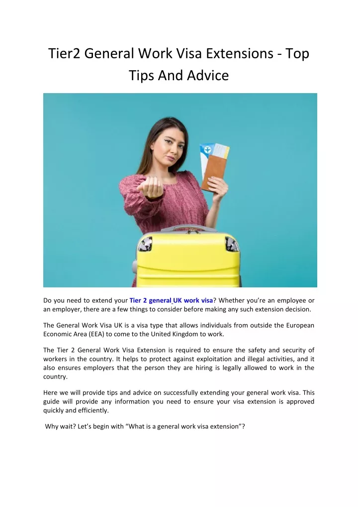 PPT - Tier2 General Work Visa Extensions - Top Tips And Advice PowerPoint Presentation - ID:11932049