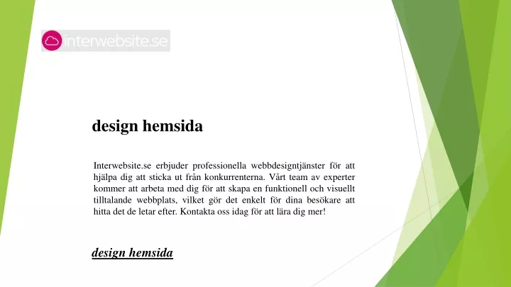 PPT - design hemsida Interwebsite.se PowerPoint Presentation, free ...