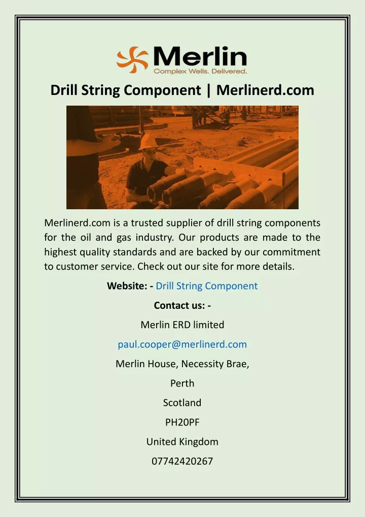 PPT - Drill String Component Merlinerd PowerPoint Presentation, free ...