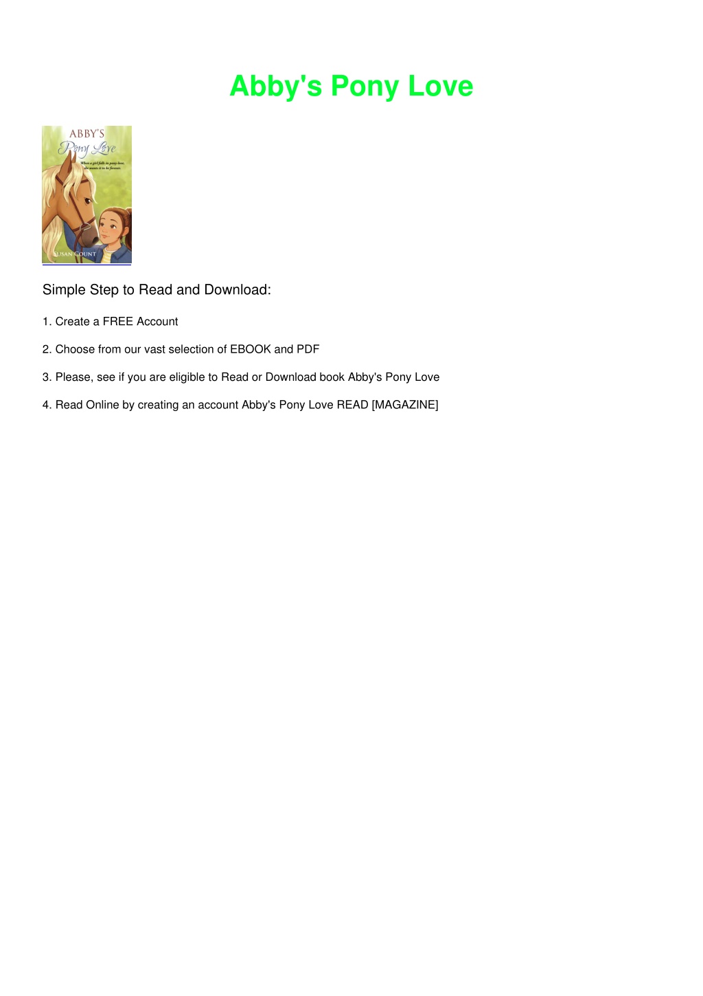 PPT - $PDF$/READ/DOWNLOAD Abby's Pony Love PowerPoint Presentation ...