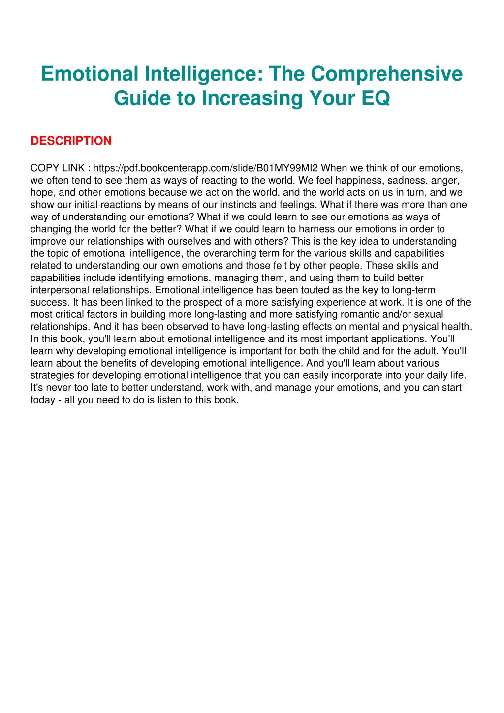 PPT - DOWNLOAD/PDF Emotional Intelligence: The Comprehensive Guide to ...