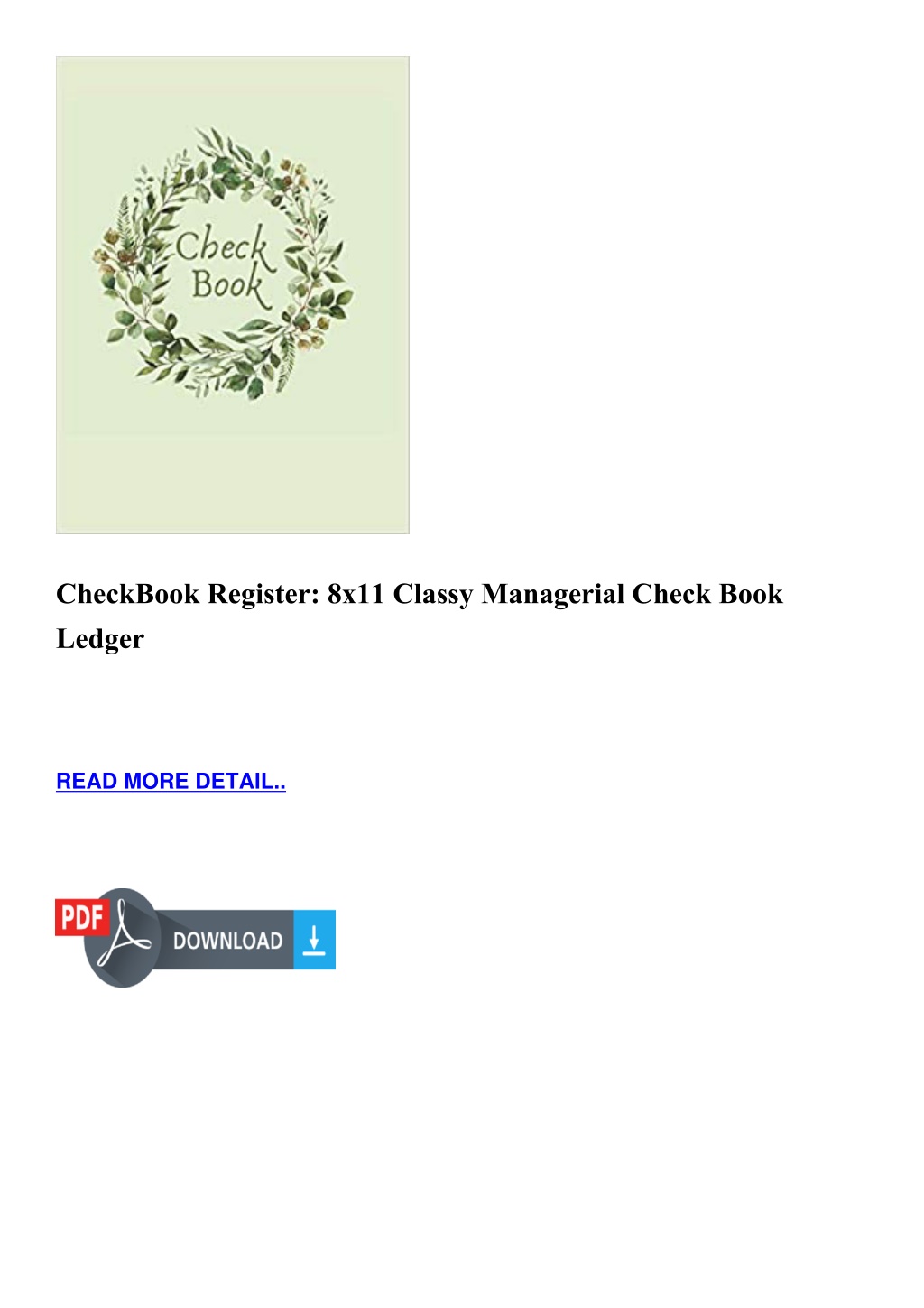 PPT - CheckBook Register 8x11 Classy Managerial Check Book Ledger ...