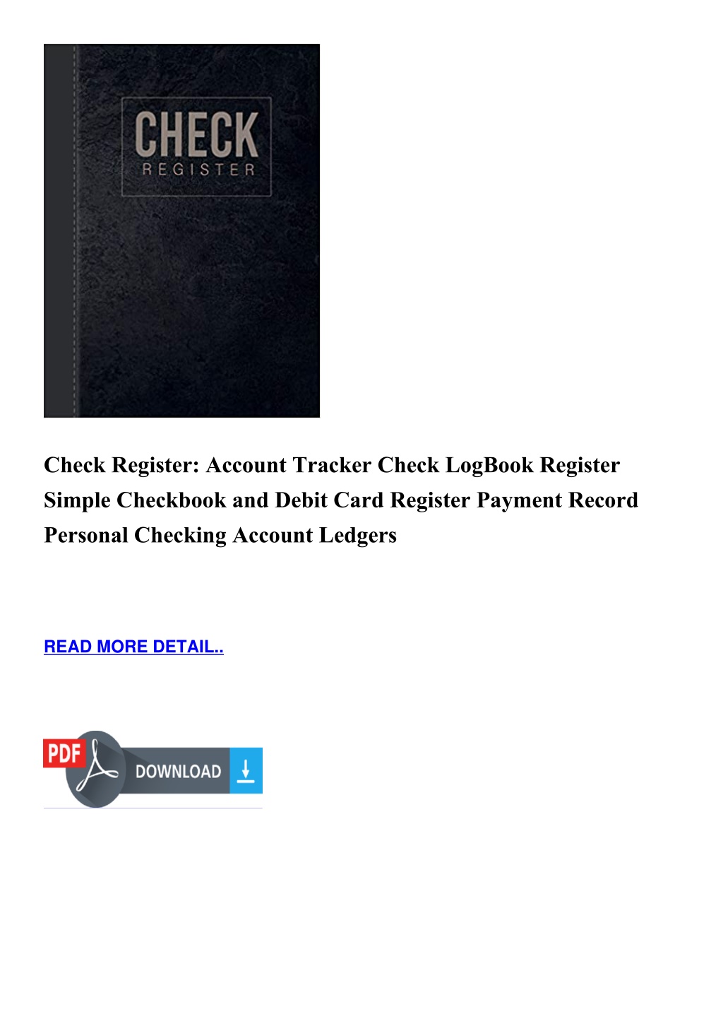 PPT - Check Register Account Tracker Check LogBook Register Simple ...