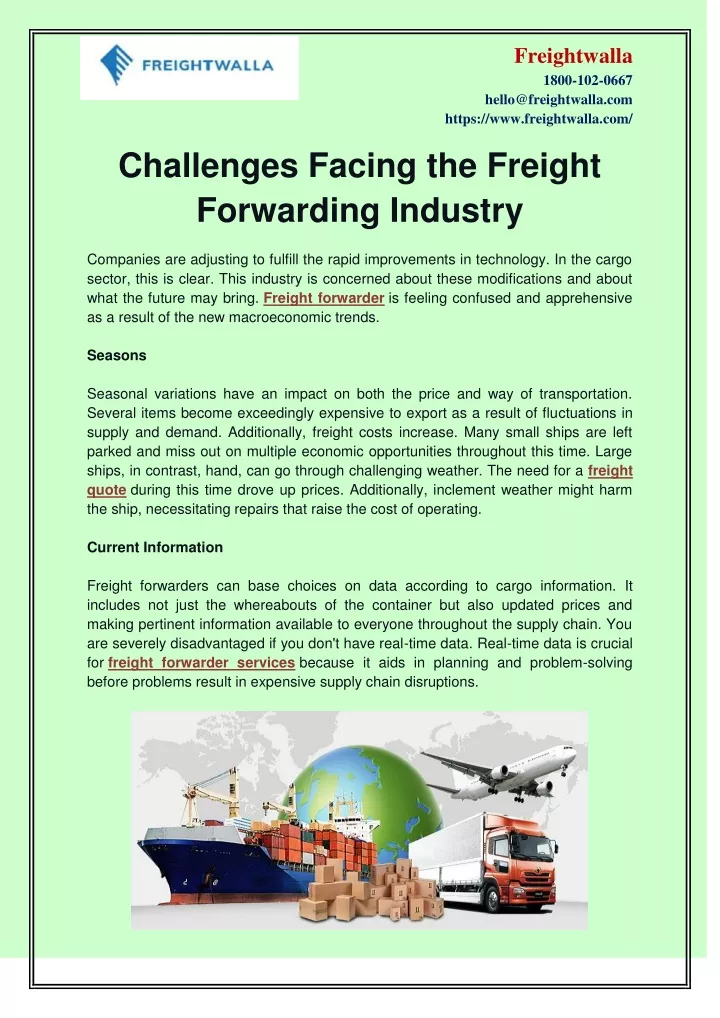 PPT - Challenges Facing the Freight Forwarding Industry PowerPoint ...