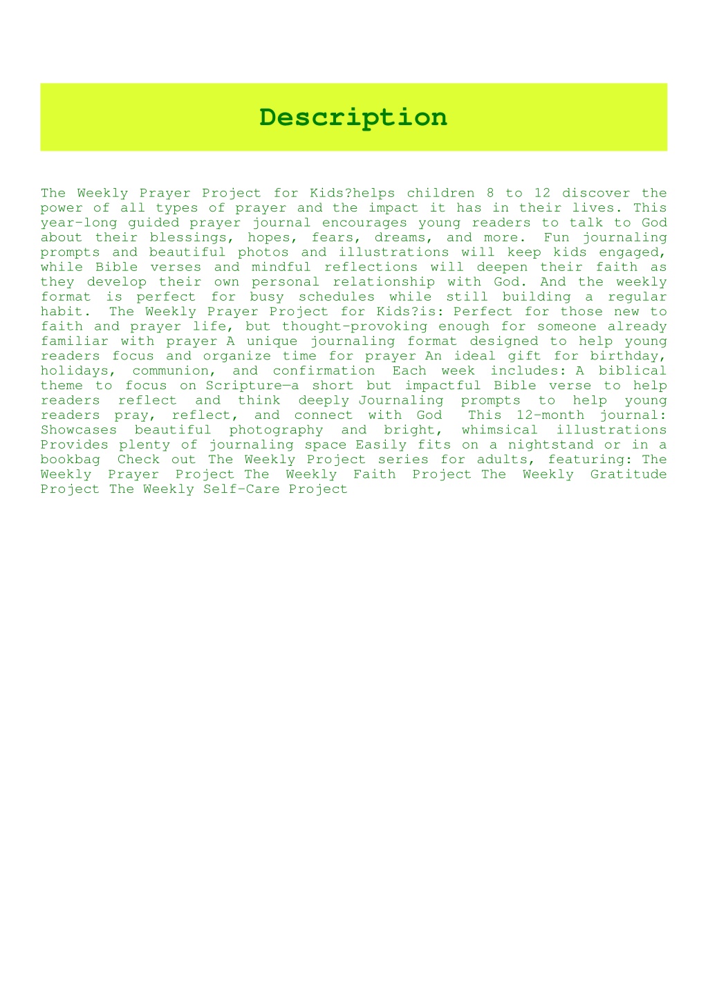 PPT - [Best!] The Weekly Prayer Project for Kids Journal Pray Reflect ...