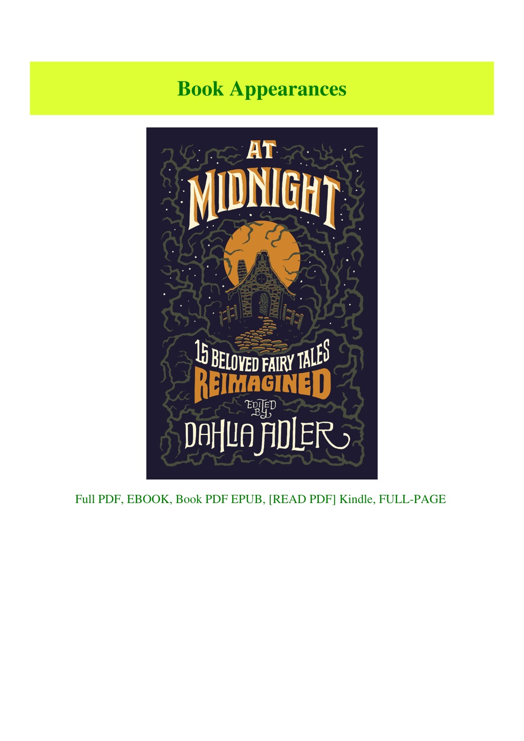 PPT - (B.O.O.K.$ At Midnight 15 Beloved Fairy Tales Reimagined ...