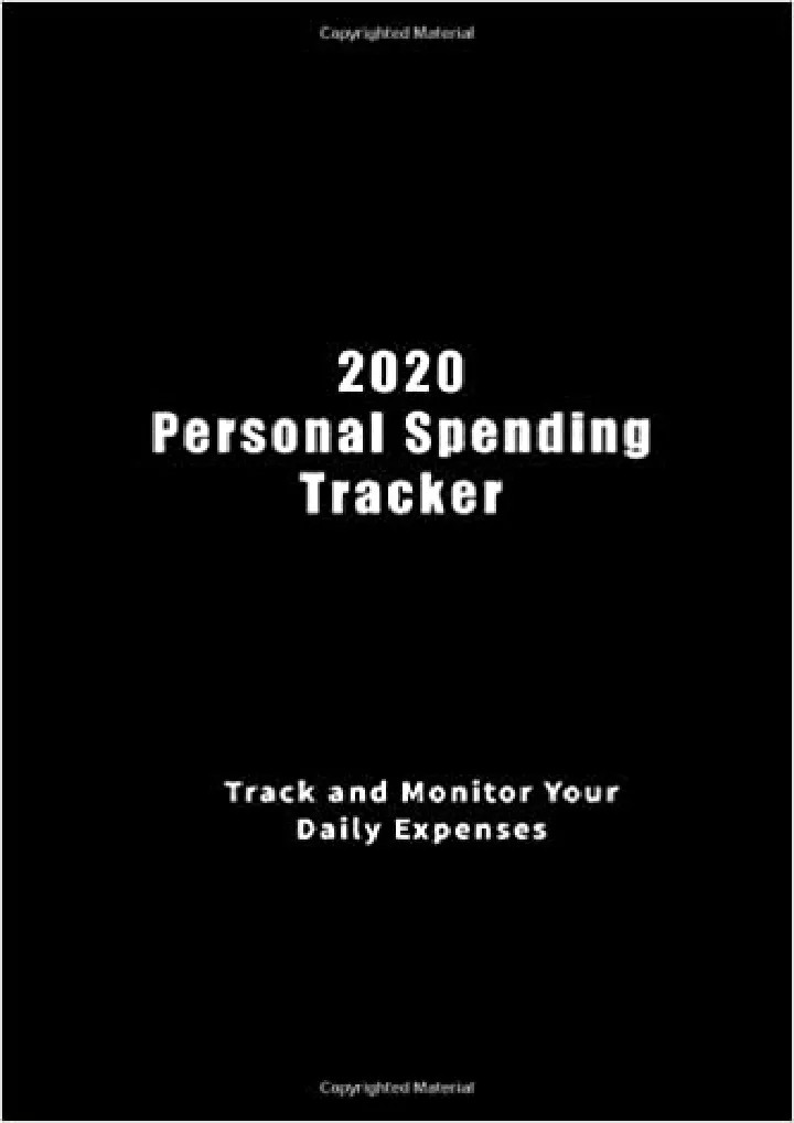 PPT - 2020 Personal Spending Tracker Track and Monitor Your Daily ...