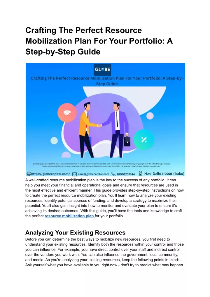 PPT - Crafting The Perfect Resource Mobilization Plan For Your ...