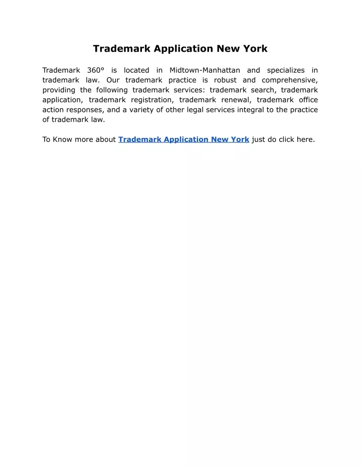 PPT - Trademark Application New York PowerPoint Presentation, free ...