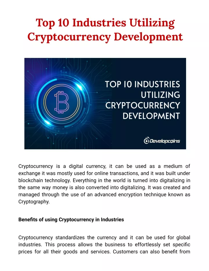 PPT - 10 Major Industries Getting Benefits Form cryptocurrency Development PowerPoint ...