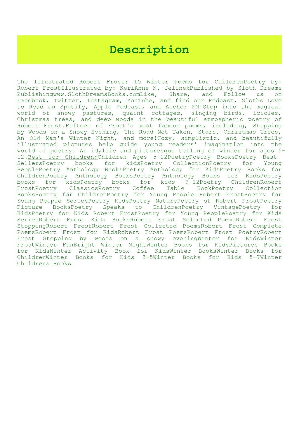 PPT - [R.E.A.D] The Illustrated Robert Frost 15 Winter Poems for ...