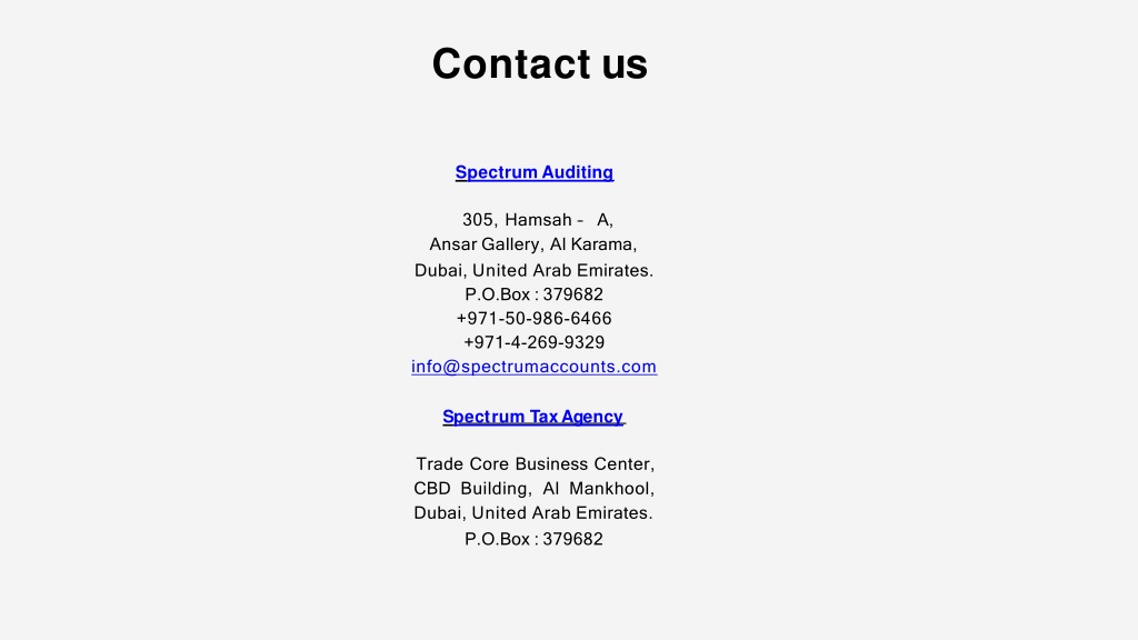 PPT - Auditing Firms in Dubai | Accounting Firms in Dubai | Spectrum ...