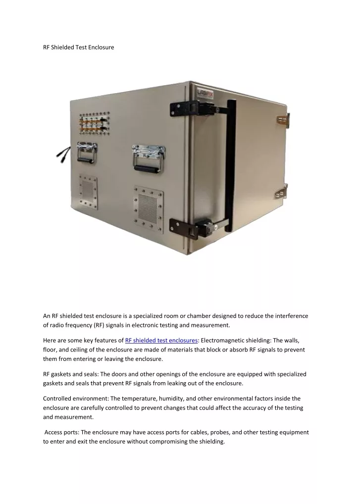 PPT - rf-shielded-test-enclosure PowerPoint Presentation, free download ...