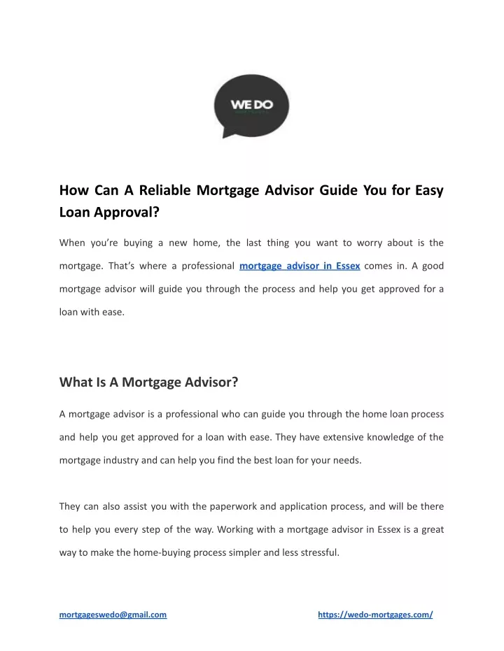PPT - How Can A Reliable Mortgage Advisor Guide You for Easy Loan ...