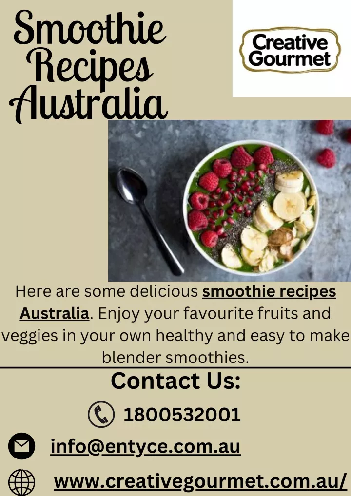 PPT - Smoothie Recipes Australia - Creative Gourmet PowerPoint ...