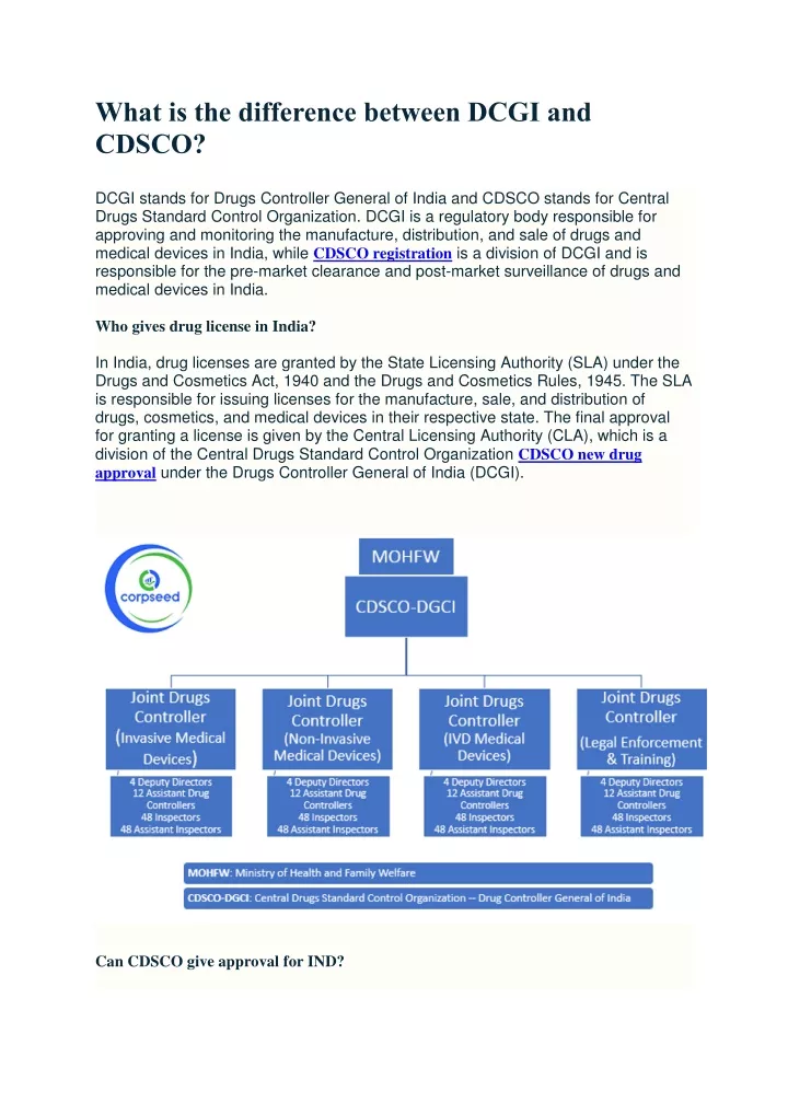 PPT - What is the difference between DCGI and CDSCO PowerPoint ...
