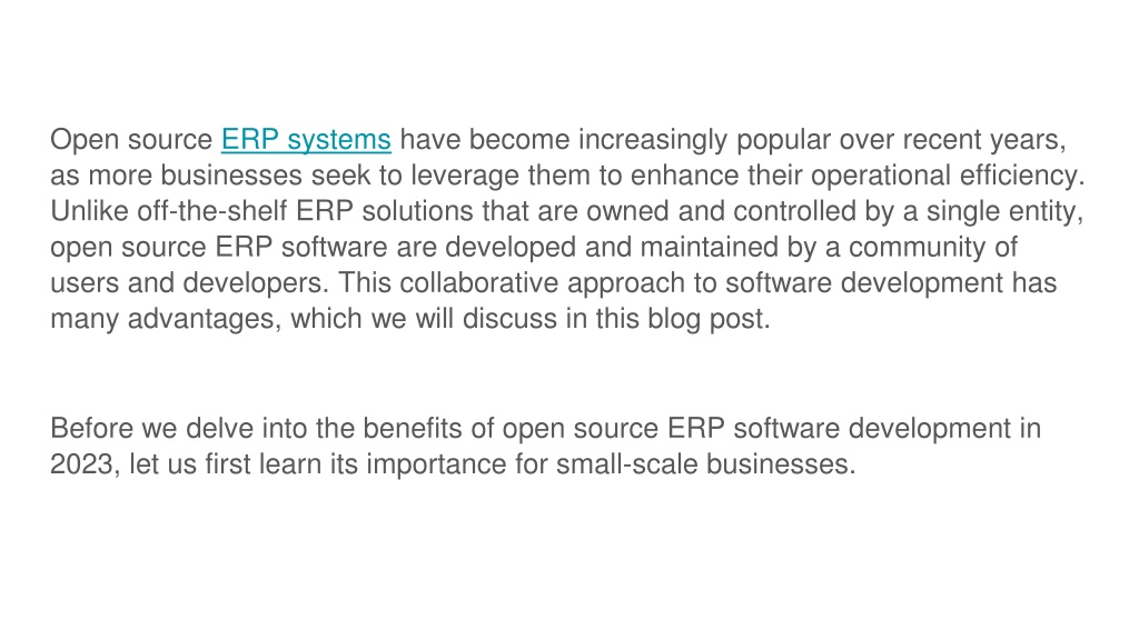 PPT - Top Reasons For Choosing Open Source ERP Software In 2023 ... PPT - Top Reasons For Choosing Open Source ERP Software In 2023 ...