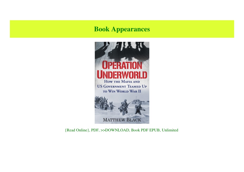 PPT - PDF) Operation Underworld How the Mafia and U.S. Government ...