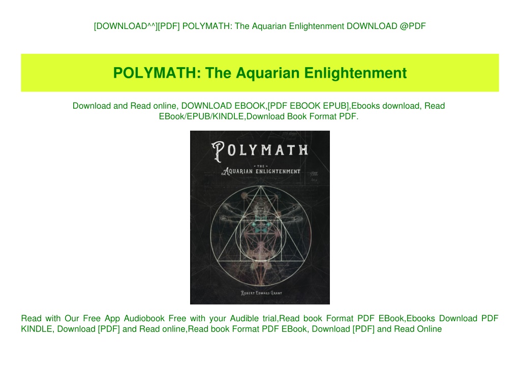 PPT - [DOWNLOAD^^][PDF] POLYMATH The Aquarian Enlightenment DOWNLOAD @PDF PowerPoint ...
