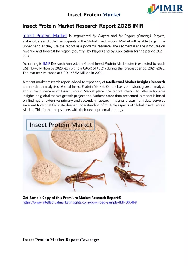 PPT - Insect Protein Market to Build Excessive Revenue at Healthy CAGR ...
