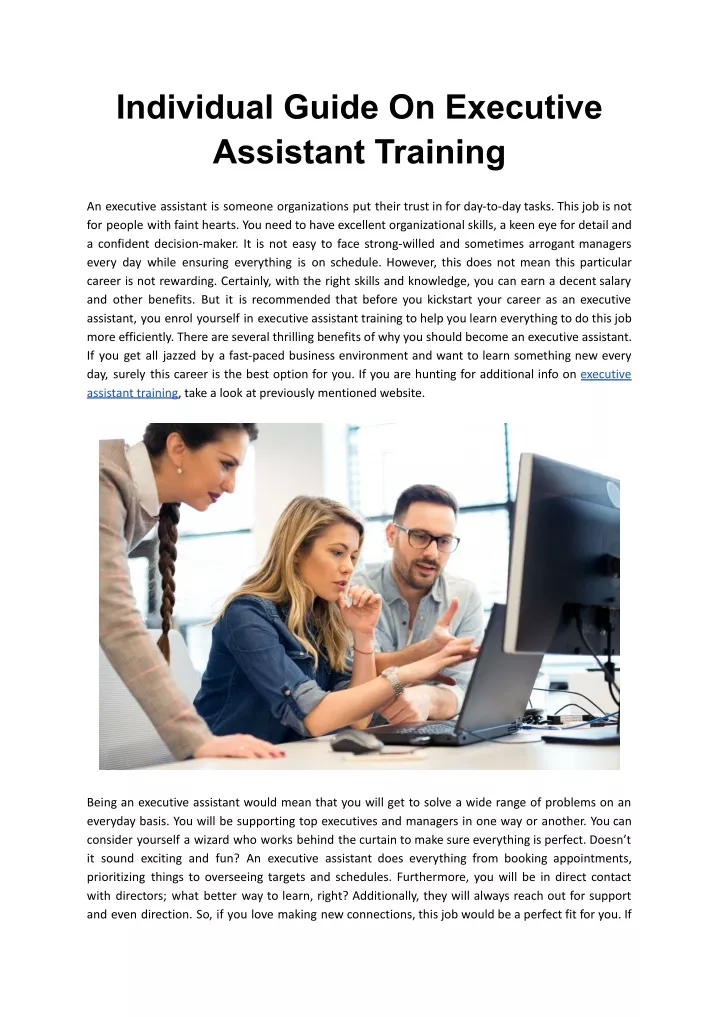 PPT - Individual Guide On Executive Assistant Training PowerPoint ...
