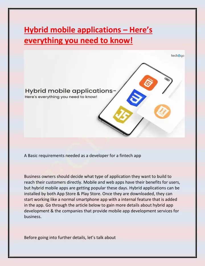 PPT - Hybrid mobile applications – Here’s everything you need to know ...