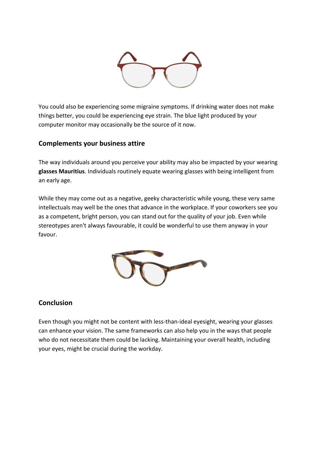 PPT - Best Benefits Of Wearing Glasses Mauritius PowerPoint ...