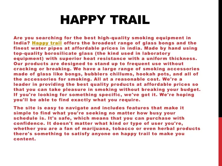 PPT - Happy Trail PowerPoint Presentation, free download - ID:11941869