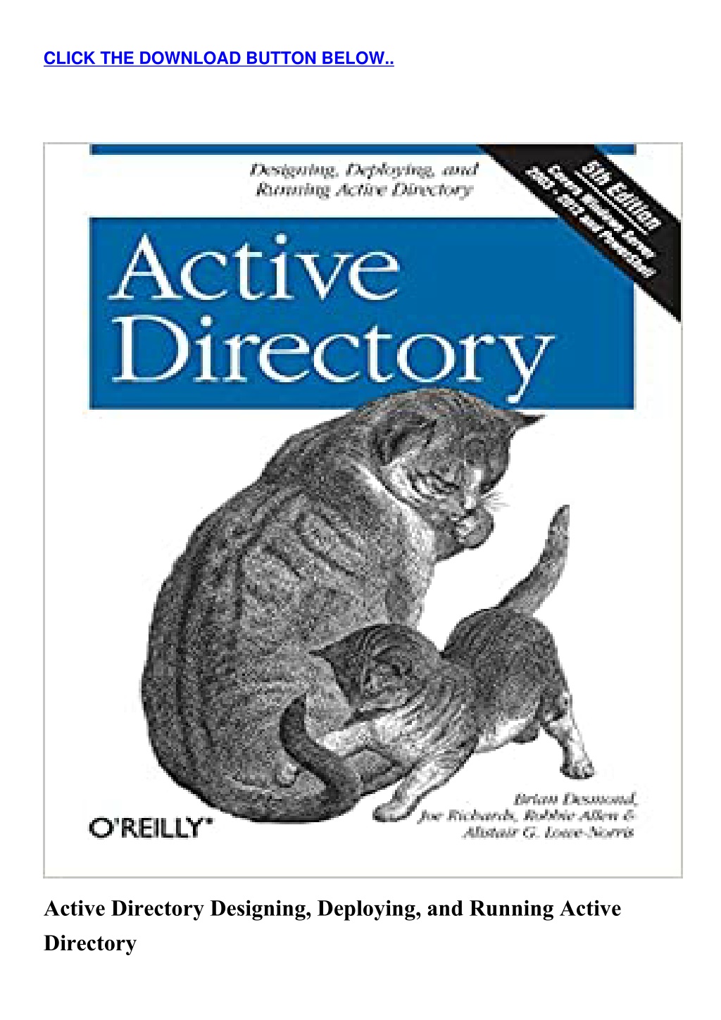PPT - DOWNLOAD Active Directory Designing Deploying and Running Active ...