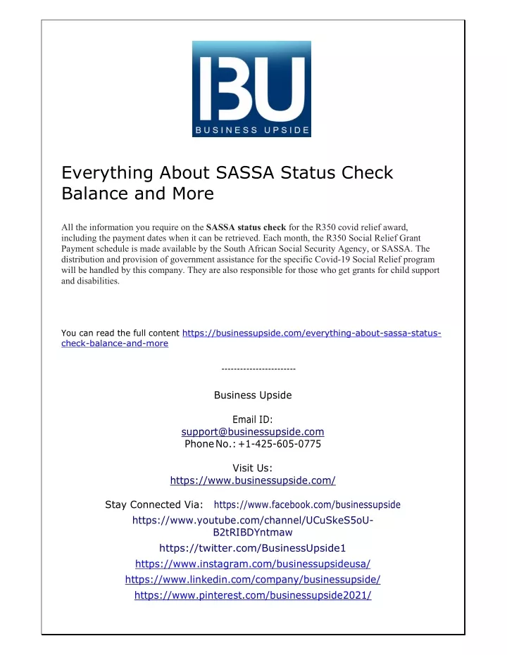 PPT - Everything About SASSA Status Check Balance and More PowerPoint ...