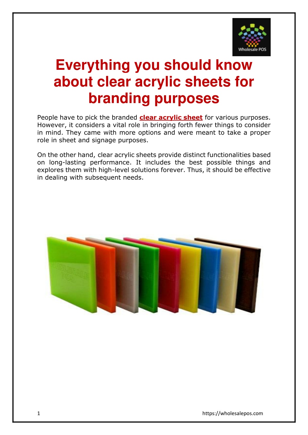 PPT - Everything you should know about clear acrylic sheets for ...