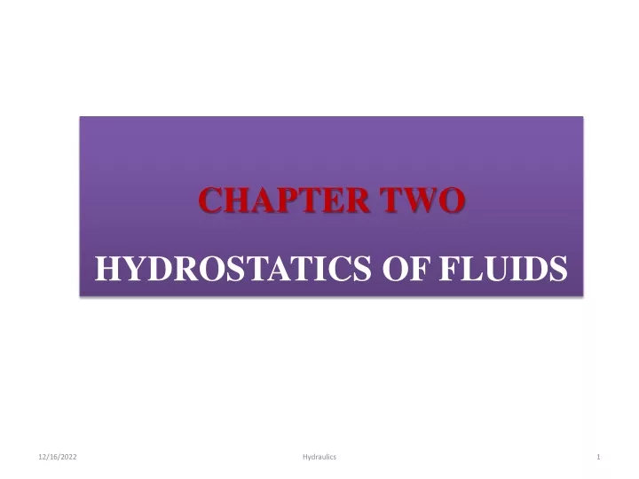 PPT - Hydraulics Chapter - 2- ppt PowerPoint Presentation, free ...