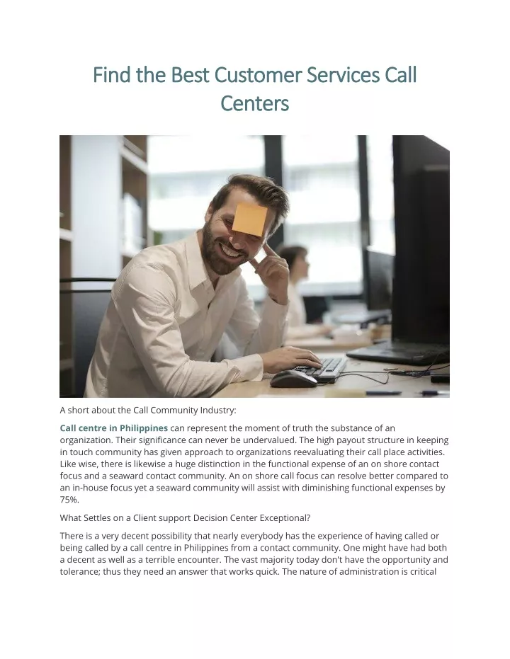 PPT - Find the Best Customer Services Call Centers PowerPoint ...
