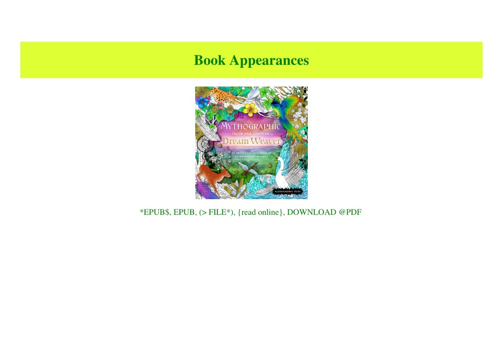 PPT - PDF READ Mythographic Color and Discover Dream Weaver An Artist's ... PPT - PDF READ Mythographic Color and Discover Dream Weaver An Artist's ...