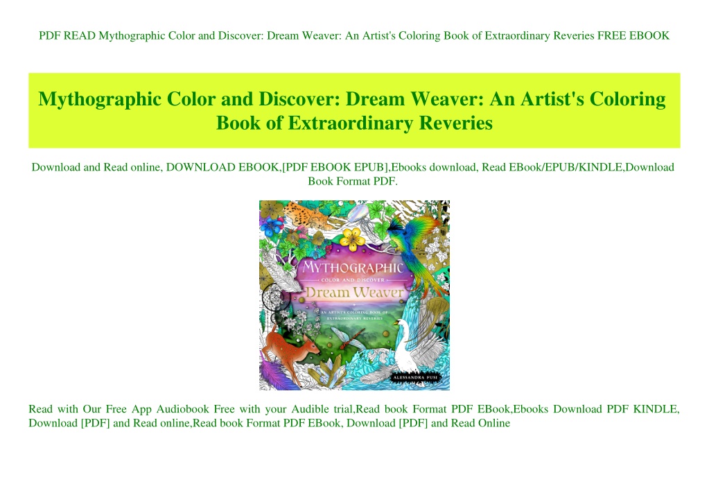 PPT - PDF READ Mythographic Color and Discover Dream Weaver An Artist's ... PPT - PDF READ Mythographic Color and Discover Dream Weaver An Artist's ...