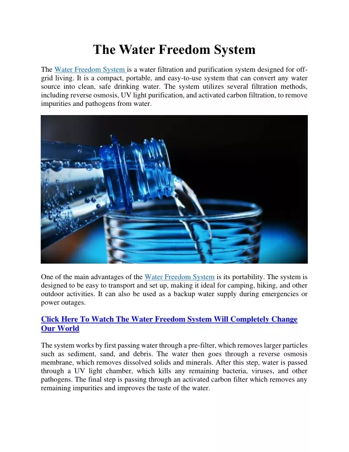 PPT - The Water Freedom System PowerPoint Presentation, free download ...