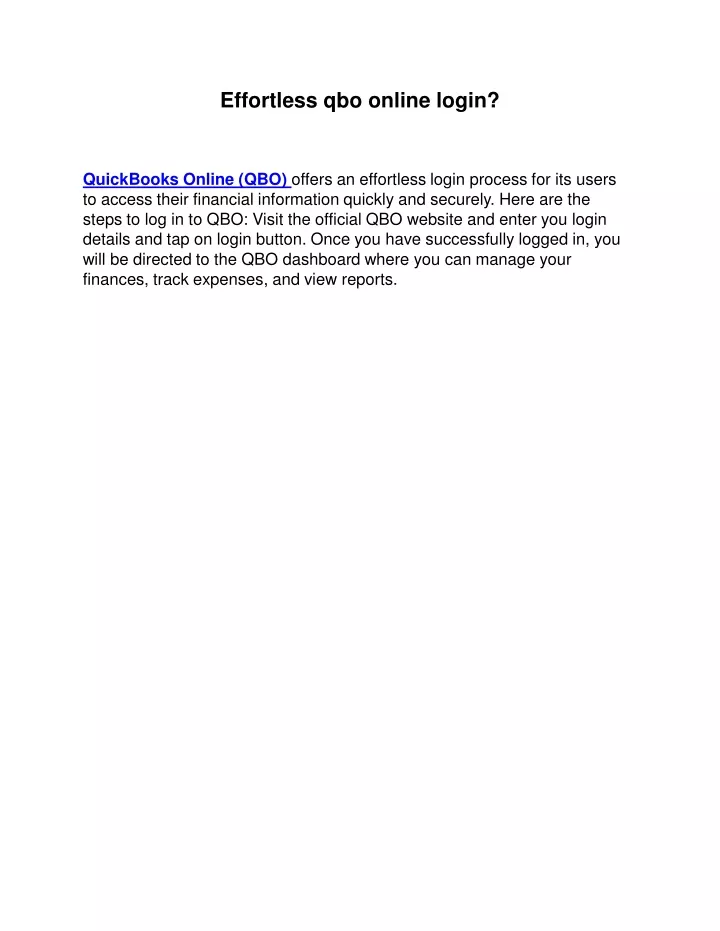 PPT - qbo-online-login PowerPoint Presentation, free download - ID:11945612