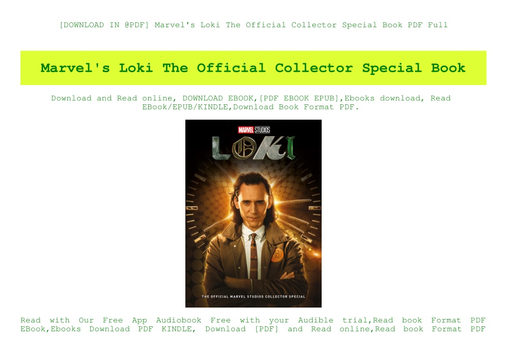 PPT - [DOWNLOAD IN @PDF] Marvel's Loki The Official Collector Special Book PDF Full PowerPoint ...