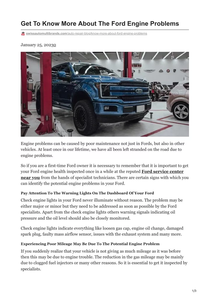 PPT - Get To Know More About The Ford Engine Problems PowerPoint ...