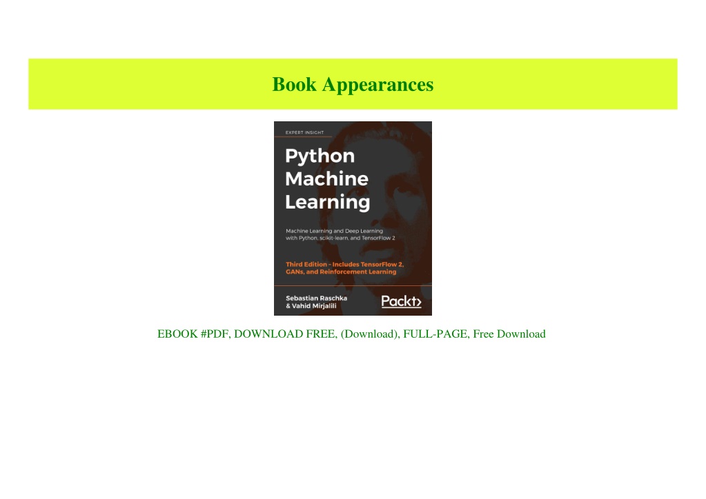 PPT - EPUB$ Python Machine Learning Machine Learning and Deep Learning ... PPT - EPUB$ Python Machine Learning Machine Learning and Deep Learning ...